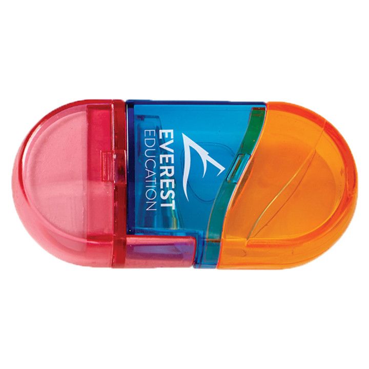 Custom Twister 2-in-1 Pencil Sharpener with Eraser