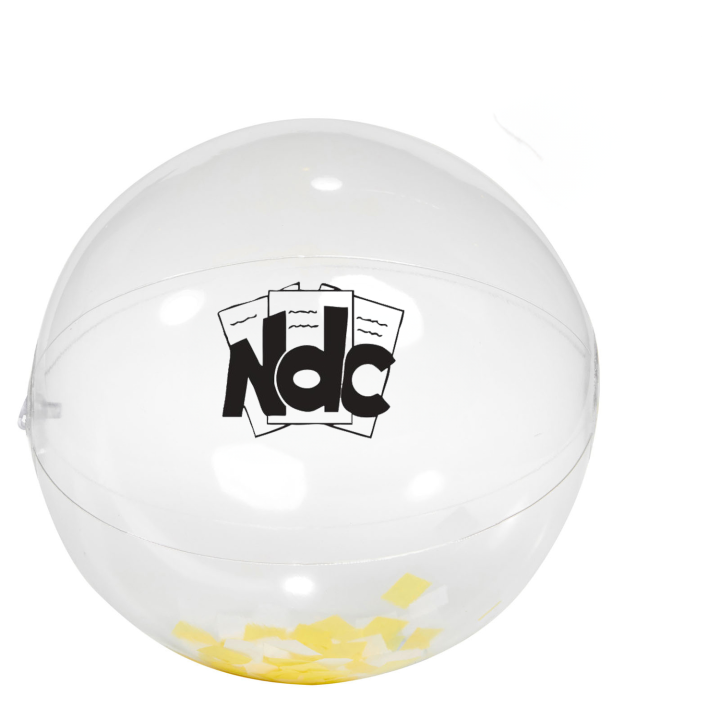 Custom 16" Yellow & White Confetti Clear Beach Ball