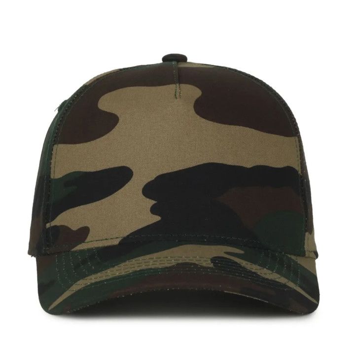 Custom Camo Solid 5-Panel Cap