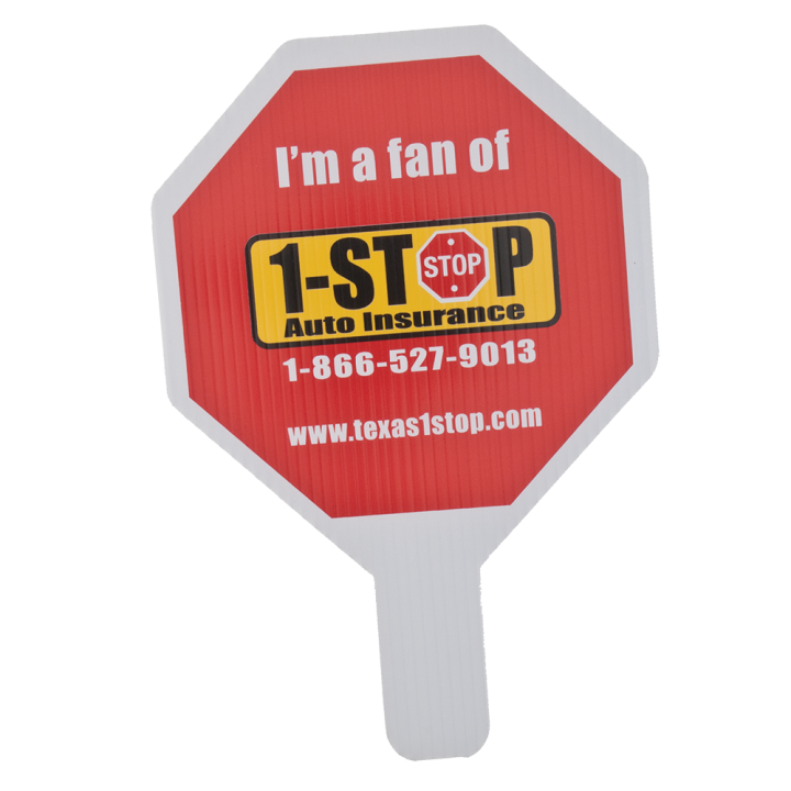 Personalized Stop Sign Hand Fan | Bulk Corrugated Plastic Hand Fans