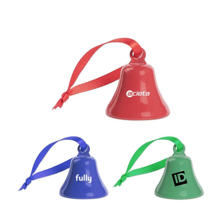 Custom Steel Ornament Bell With Ribbon
