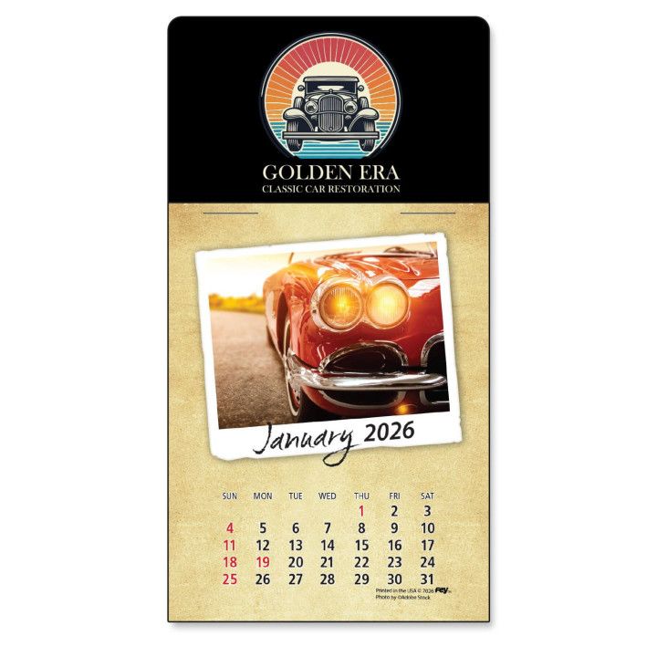 Custom Peel-N-Stick Classic Cars Calendar Pad