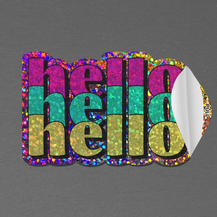 Custom 3 x 2 Vinyl Glitter Die Cut Sticker