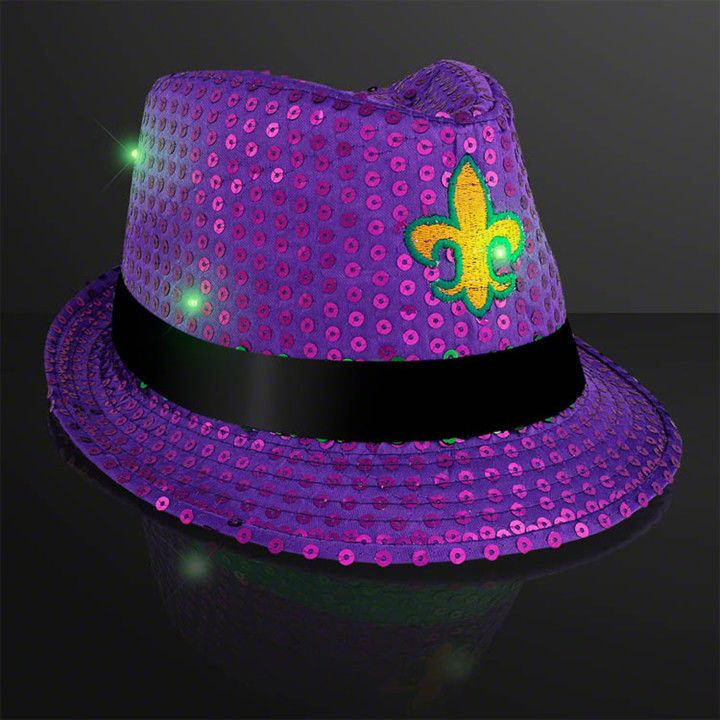 Custom Mardi Gras Sequin Fedora Hat
