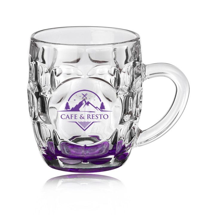 Custom 10 oz ARC Britannia Glass Beer Mug - Color