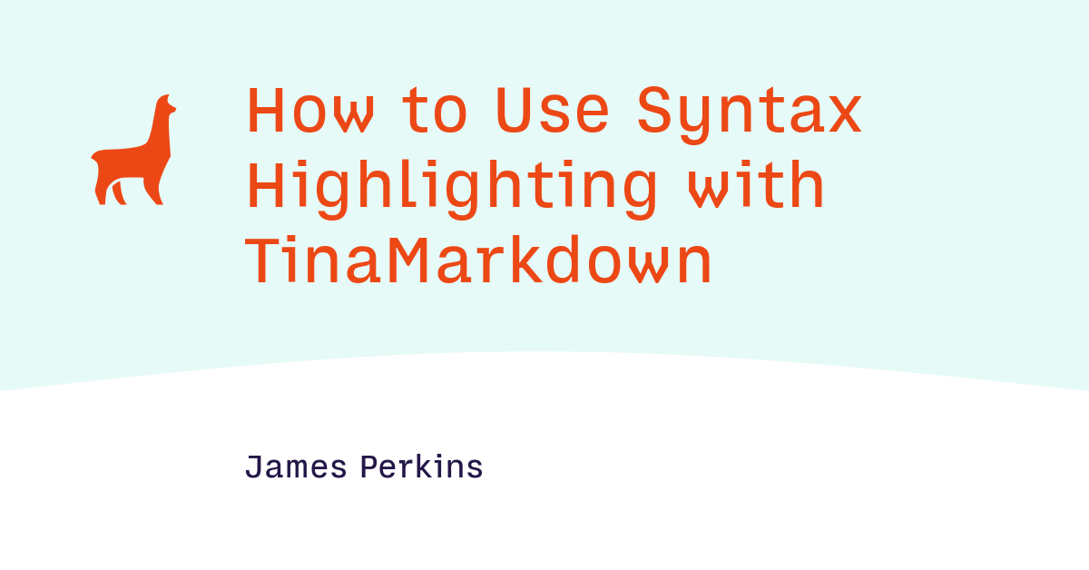 Syntax Highlighting with Tina Markdown | TinaCMS Blog | Tina Blog