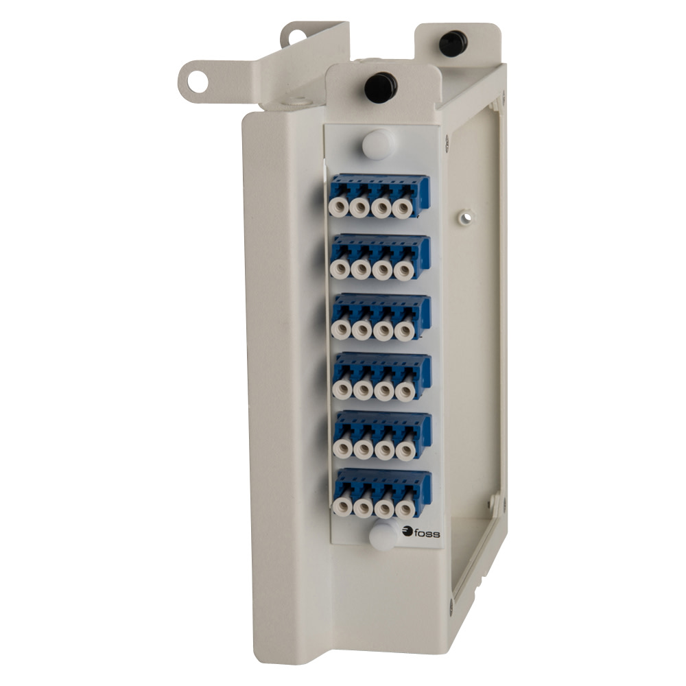 Wall box, DIN extension box, 24 LC/PC, pigtails, SM Foss AS