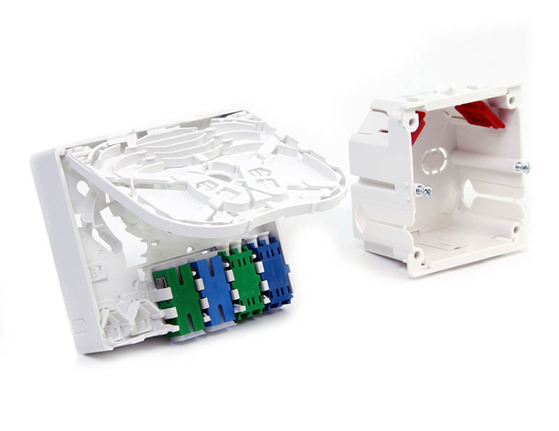 Wall boxes and cabinets for fiber optic