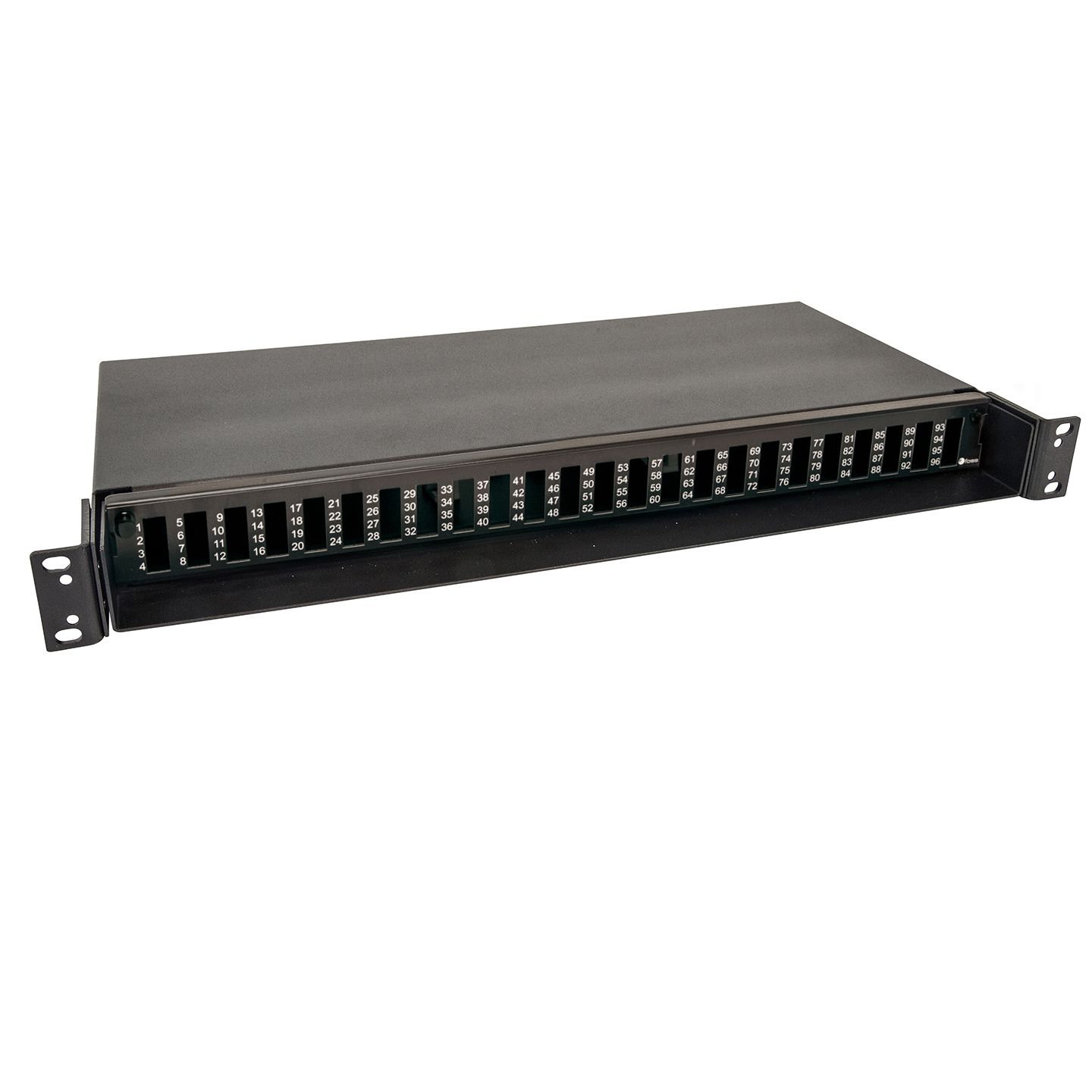 Fiber optic patch Panel black 1U, 24 holes LC Quad Foss AS