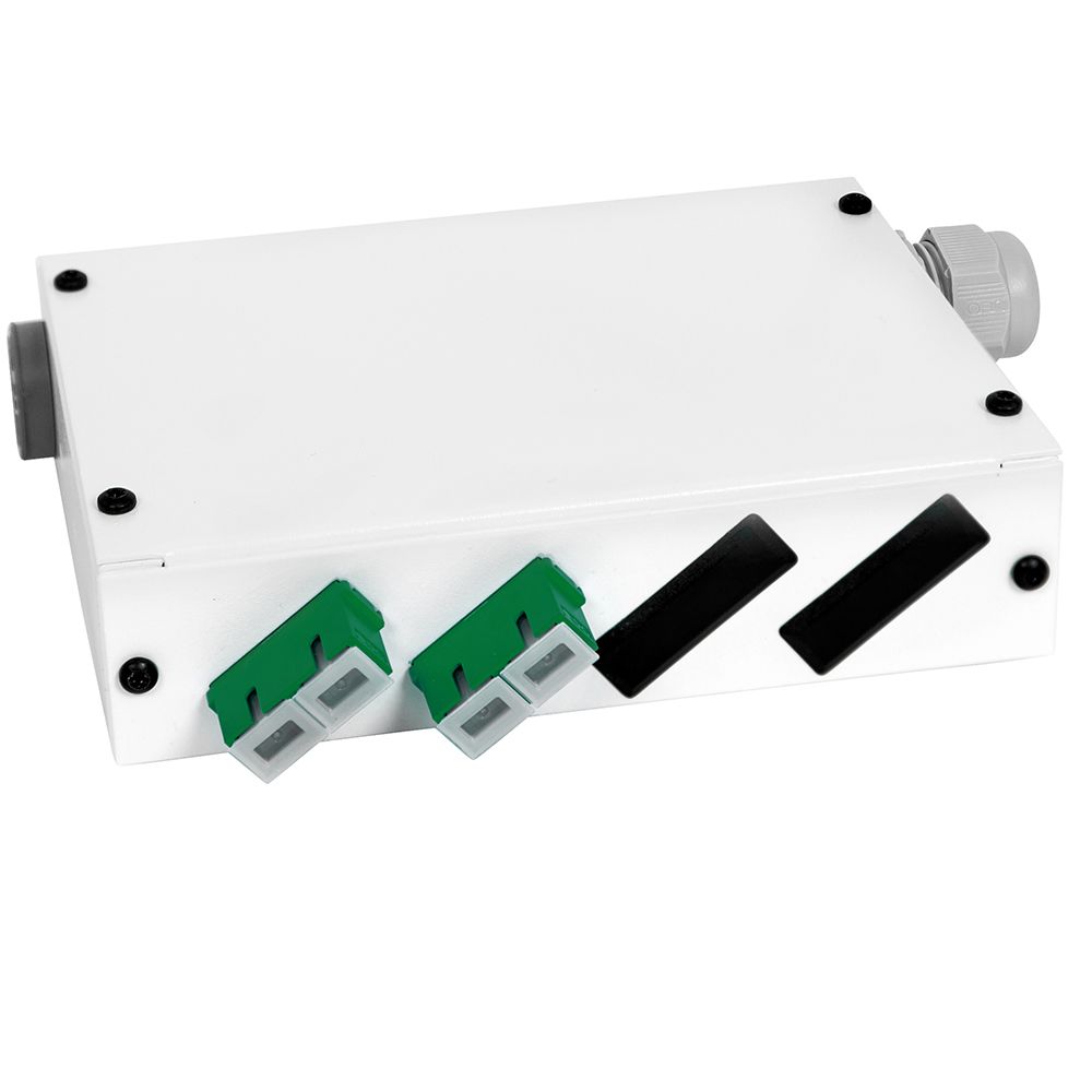 Fiber optic Distribution box, 4 SC/APC adapters and pigtails pre ...