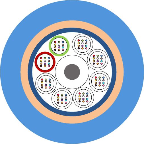 Fiber optic cable, G12-9/125 QXAI-I/O/RGJS/W, blue Foss AS