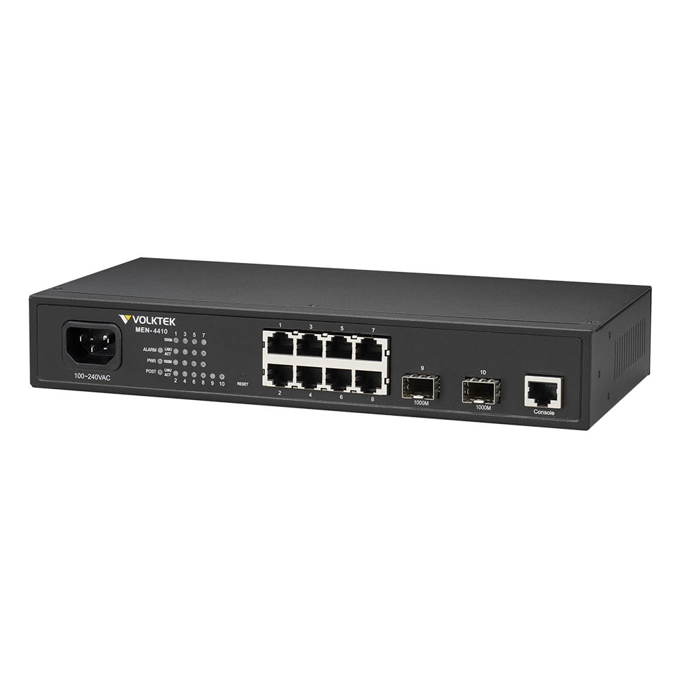 Compact gigabit switch, 8 x 10/100/1000Base-T + 2xSFP, L2 Managed Foss AS