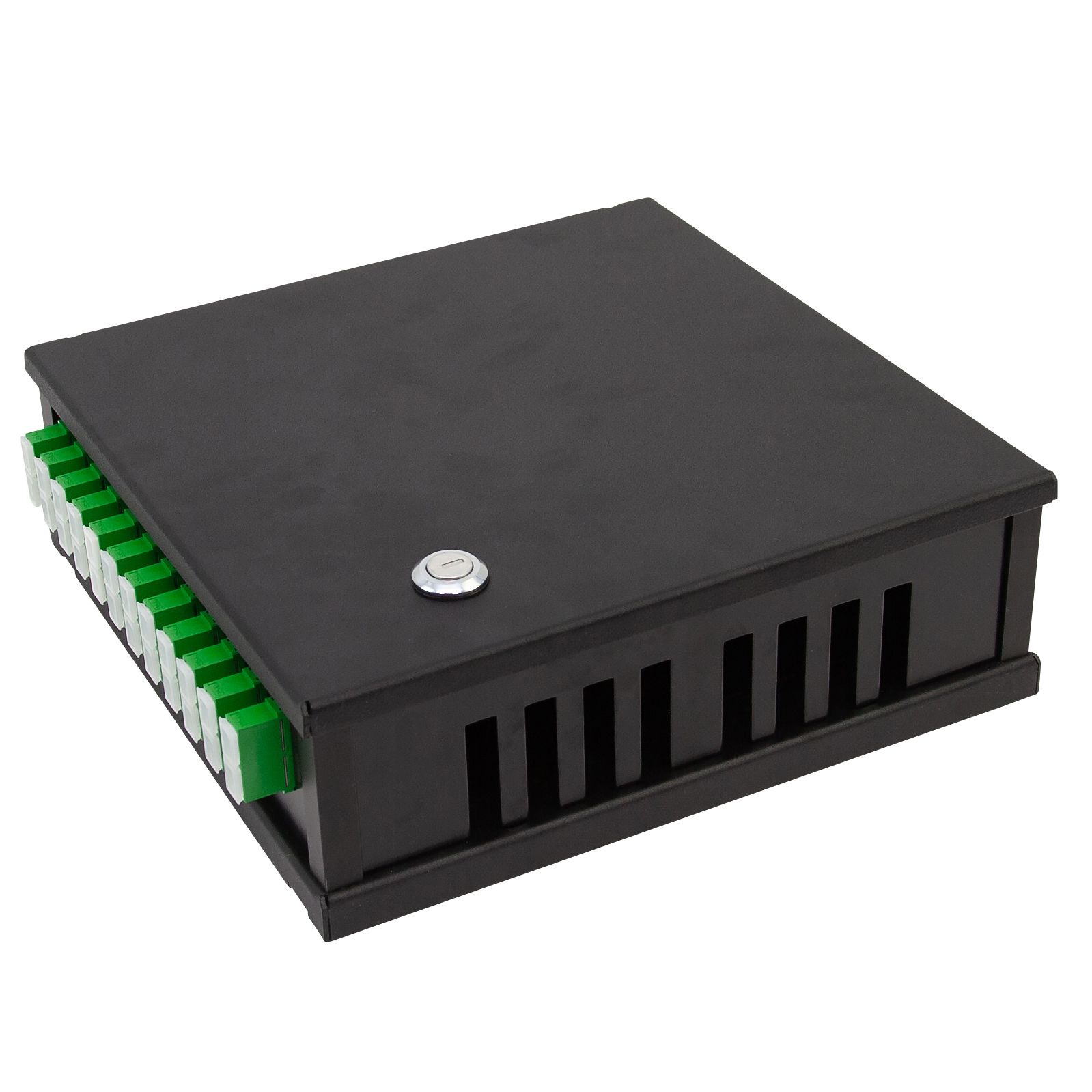 Wall box Flexi 12 Black, SC/APC, Adapter, 9/OS2 Foss Fiber Optics AS
