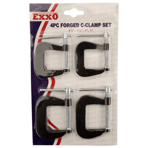 CLAMP G SET 4 PCS EXXO - MINI G CLAMP SET (25MM & 40MM) | Fowkes Bros