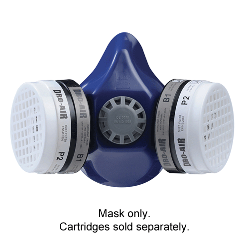 RESPIRATOR H/MASK TWIN DRO BLUE - HALF MASK-PVC ECONOMY-ELASTIC HARNESS ...