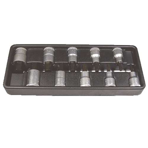 SOCKET SET 1/2"D A/KEY MET 55MM GED - SIZES 5-19MM (10PCS - SHORT 55MM ...