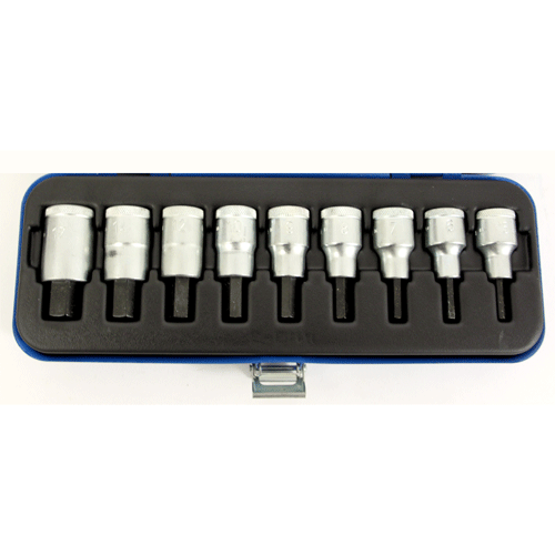 SOCKET SET 1/2"D A/KEY MET 55MM GED - SIZES 5-17MM (9PCS - SHORT 55MM ...