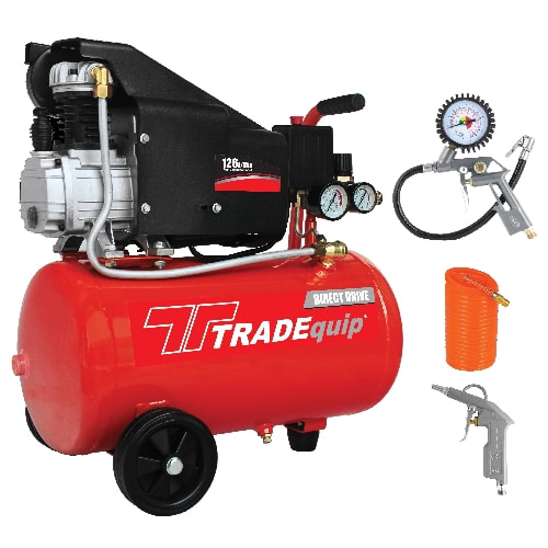 COMPRESSOR 24L 1.5HP 3PC KIT - 7 BAR - DIRECT DRIVE - 2850RPM | Fowkes Bros