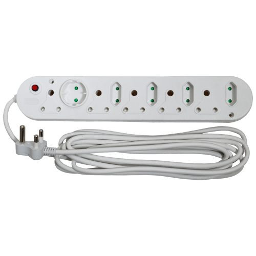 PLUG CORDED MULTI 10 WAY 5M - 5X3PIN 4X2PIN 1XROUND 2PIN | Fowkes Bros