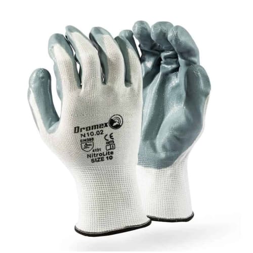 GLOVE HANDLING NITROLITE SIZE 9 DRO - 13 GAUGE (NITRILE PALM) - GREY ...