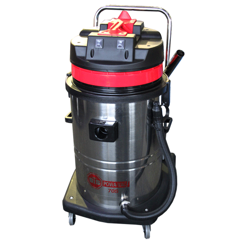 VACUUM CLEANER 70L 2000W S/S DRUM - TWIN TURBO MOTOR (WET/DRY CLEANER) | Fowkes Bros