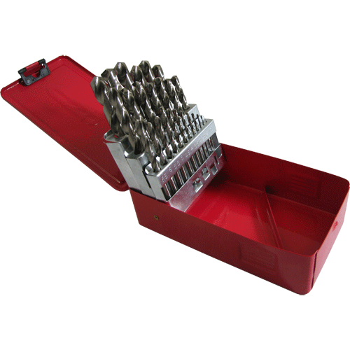 DRILL SET 25PC 1-13 SILVER FB - FULLY GROUND (M2) - METAL BOX | Fowkes Bros