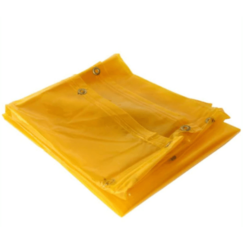 WELD CURTAIN PVC 3M X 3M YELLOW - HEAVY DUTY EYELETS | Fowkes Bros