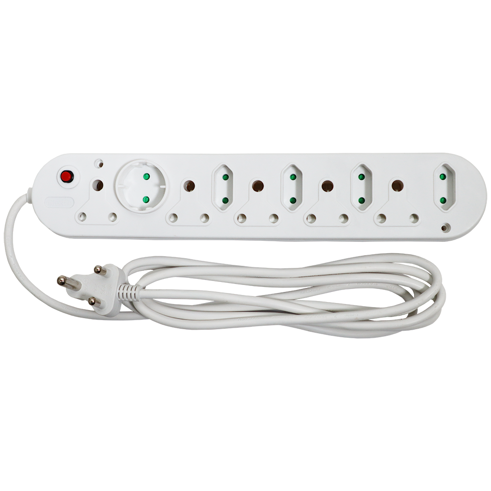 PLUG CORDED MULTI 10 WAY 3M - 5X3PIN 4X2PIN 1XROUND 2PIN | Fowkes Bros