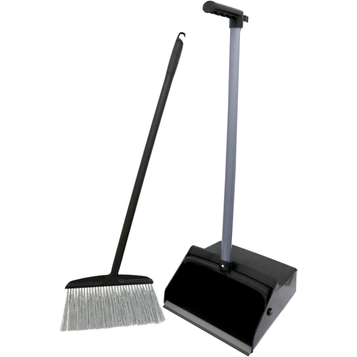 DUST PAN SET LONG HANDLE SCOOP - PLASTIC LONG HANDLE SCOOP WITH BRUSH | Fowkes Bros