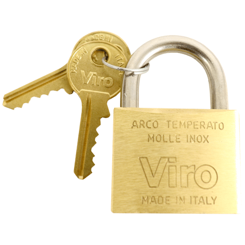 PADLOCK BRASS STD 40MM VIRO - BOXED (5 PIN) | Fowkes Bros
