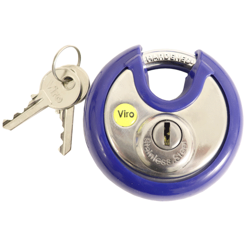 PADLOCK DISC S/S 70MM K/A VIRO - PRICE EA (STAINLESS STEEL)-KEYED ALIKE ...