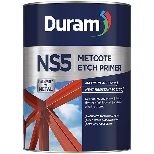 DURAM NS5 METCOTE ETCH BLACK 5L - SELF ETCHING METAL PRIMER | Fowkes Bros