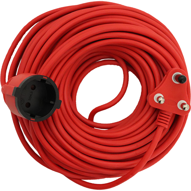 PLUG EXTENSION CORD RED 20M - 10A WEEDEATERS & LAWNMOWERS ETC | Fowkes Bros