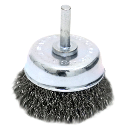WIRE CUP BRUSH 65MM MOUNTED HAWK - 6MM SHANK - 0.30MM WIRE | Fowkes Bros