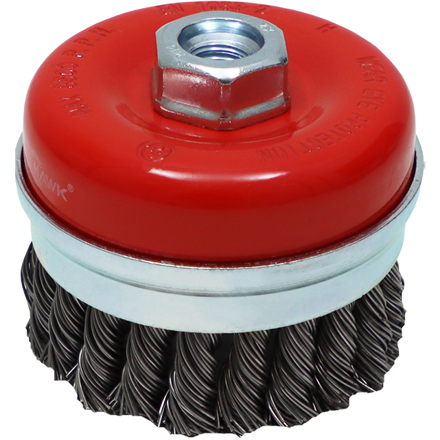 WIRE CUP BRUSH KNOT 100 X 14 X 2.0 HAWK - 0.80MM WIRE- THREAD M14 ...