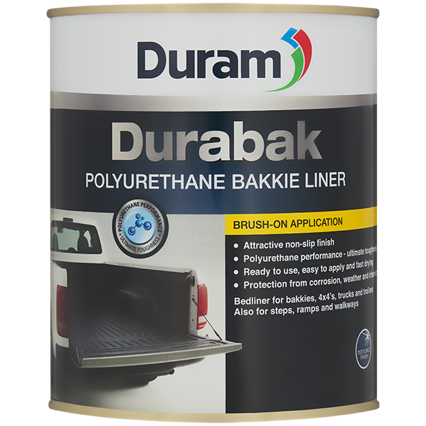 BAKKIE LINER DURABAK BLACK 1L BRUSH-ON - POLYURETHANE SURFACE ...