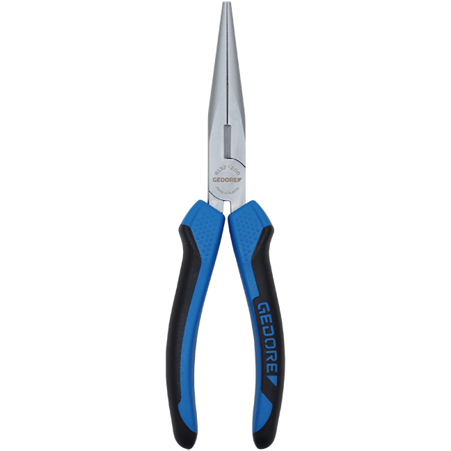 PLIER LONG NOSE 200MM STD GED - BLACK/BLUE HANDLE | Fowkes Bros