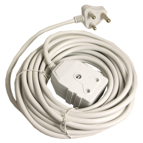PLUG EXTENSION CORD WHITE 10M - JANUS 16A - 1.5MM/10M CORD | Fowkes Bros