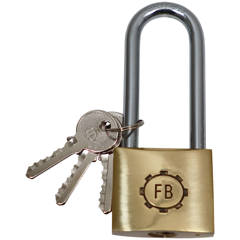 PADLOCK BRASS LS 40 X 73MM FB BOX - 73MM LONG SHACKLE (5 PIN) - BOXED ...