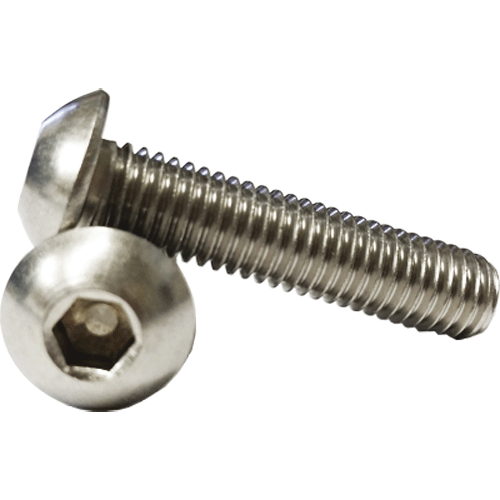 CAP SCREW BUTTON HD S/S A2 5 X 12MM - BUTTON HEAD - KEY 4.0MM - S/S 304 ...