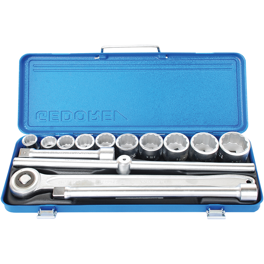SOCKET SET 3/4"D 14 PCS GED - BI-HEX 7/8-2" | Fowkes Bros