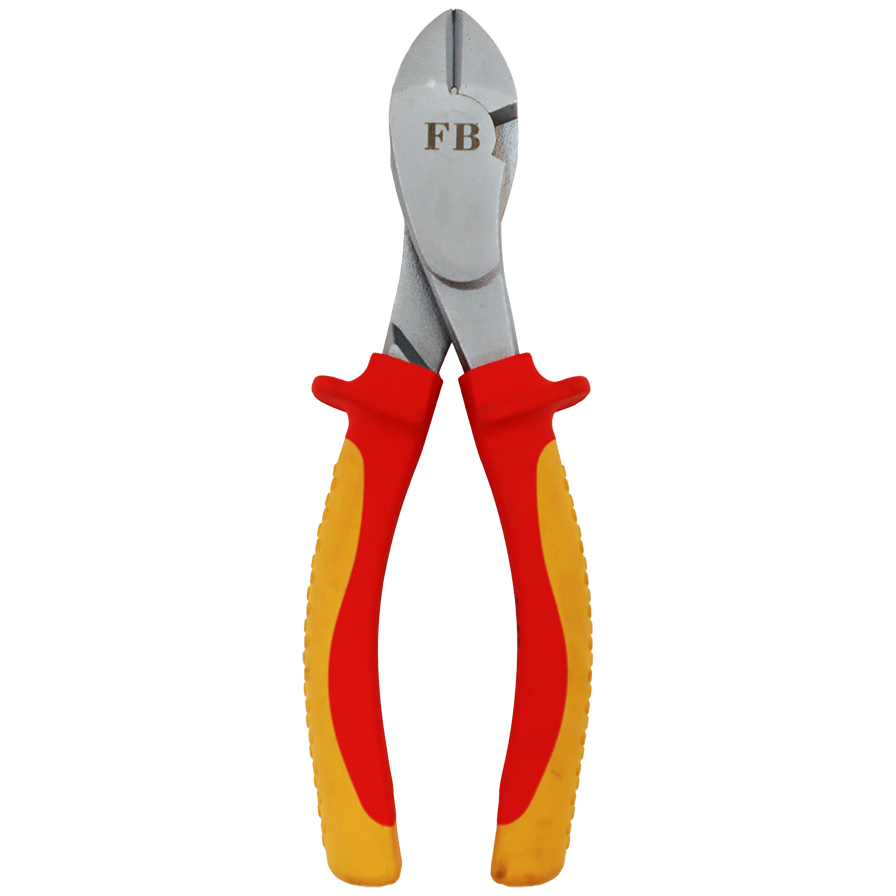 PLIER SIDE CUTTER 180MM VDE FB - RED / YELLOW GRIP (CR-V) | Fowkes Bros
