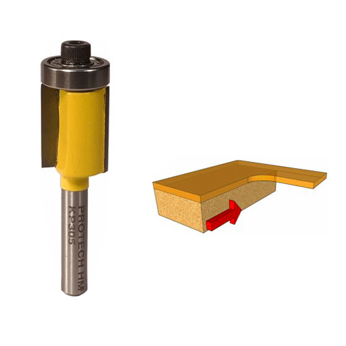 ROUTER BIT TRIM 16 X 20MM - 1/4" SHANK - BOTTOM BEARING (TCT) | Fowkes Bros