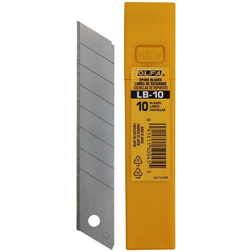 TRIM BLADE S/OFF 18MM 10/TUBE OLFA - SNAP-OFF- SOLD PER TUBE OF 10 | Fowkes Bros