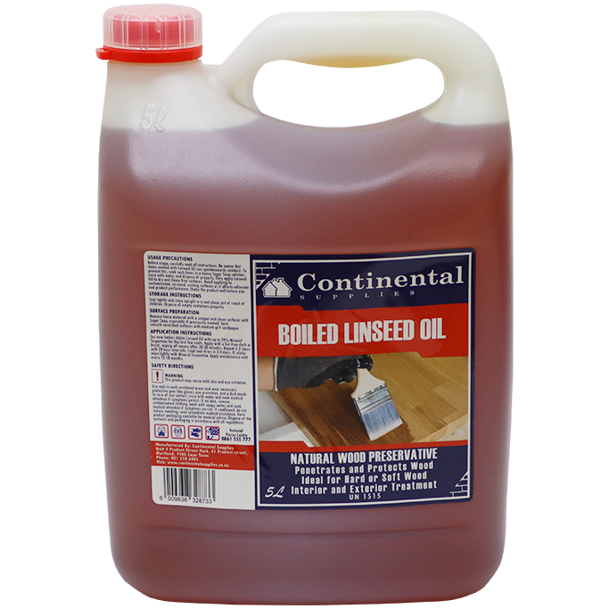 OIL LINSEED BOILED 5L - BOILED LINSEED OIL (3-4 DRYING DAYS) | Fowkes Bros