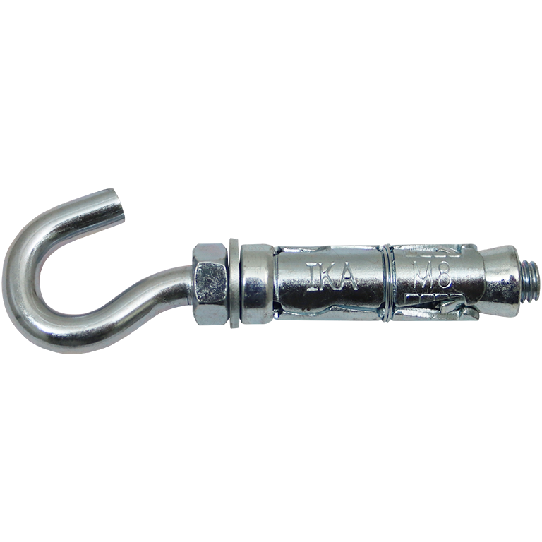 EXP BOLT HOOK 8 X 50MM IKA - EXPANSION HOOK BOLT Z/P - 14MM HOLE ...