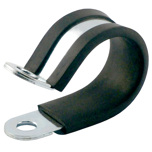 CLAMP P-CLIPS RUBBER LINED 6MM - PIPE CLAMP - GALVANISED | Fowkes Bros