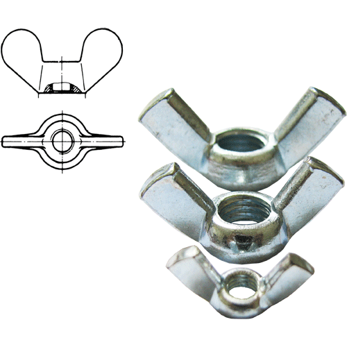 NUT WING GALV 6 MM - DIN 315 - GALVANISED | Fowkes Bros