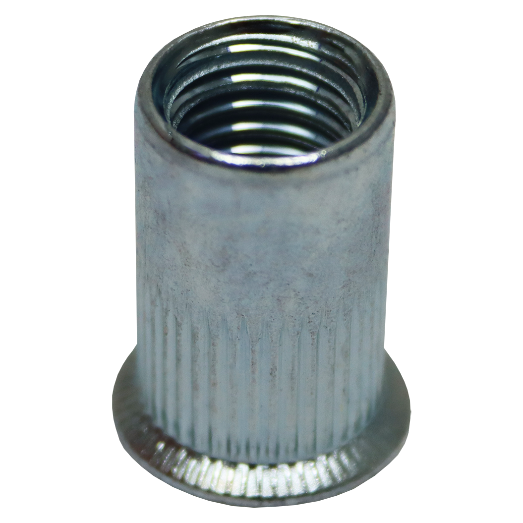 RIVET NUT COUNTERSUNK Z/P 8MM - CSK THIN HEAD RIVNUT (RIBBED) | Fowkes Bros