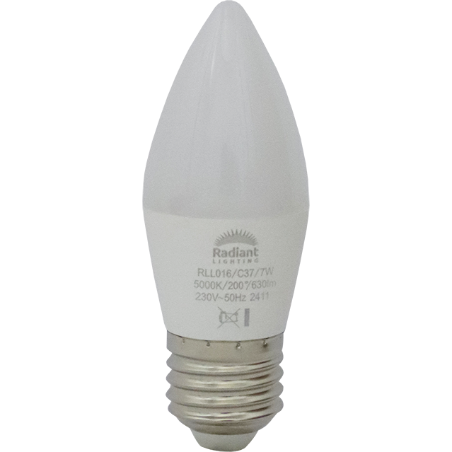LIGHT BULB LED CANDLE 7W E27 - SCREW - DAYLIGHT - 630 LUMEN | Fowkes Bros
